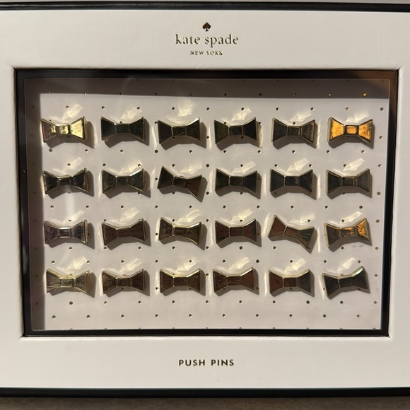 kate spade | Office | New In Box Kate Spade Bow Push Pins 24 Gold ...